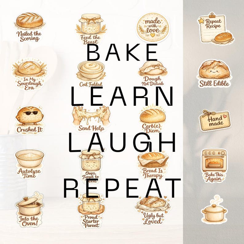 Bake Day & Bread Wins – Sourdough Digital Stickers for Baking Journals ...