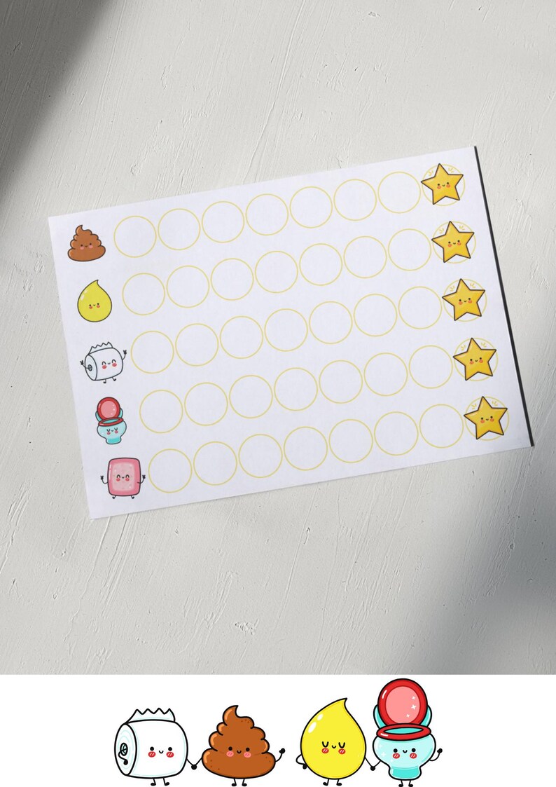 Printable Kids Potty Chart and Poo Diary - Fun Reward Tracker and Stool ...