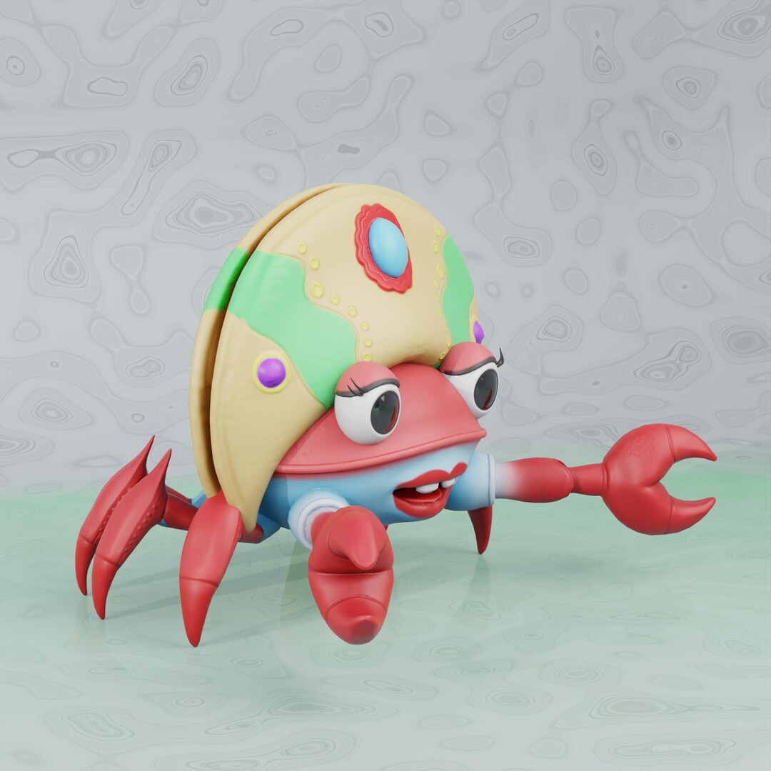Hermit Crab STL File | High Detailed 3D Model | Funny Sea Creature 3D ...