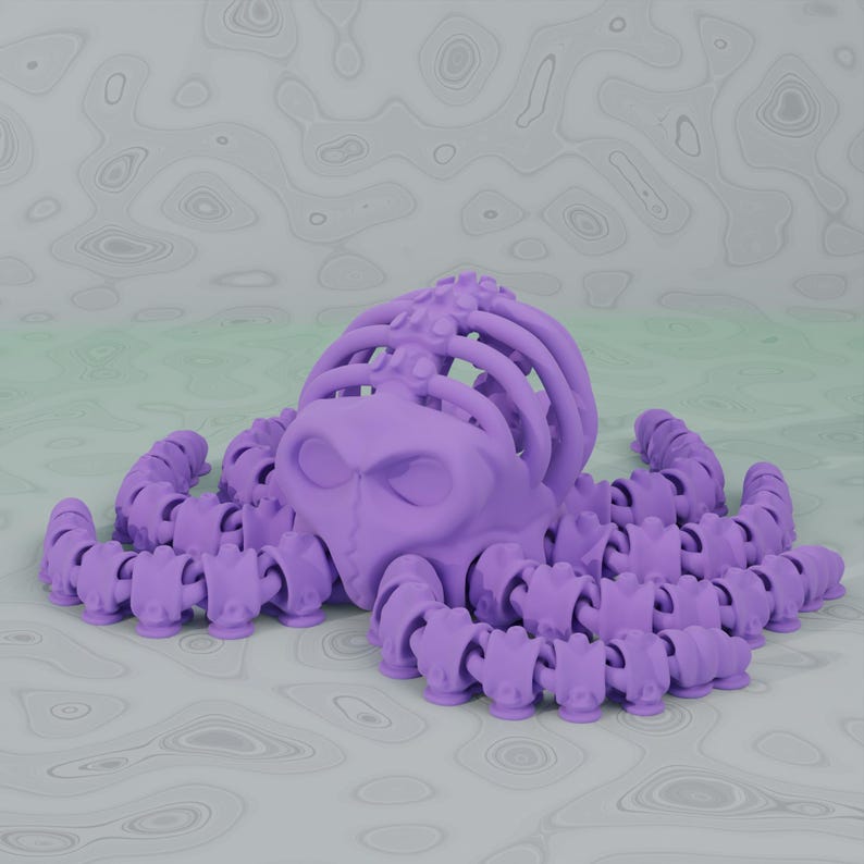 Articulated Skull Octopus STL File | Flexi Purple Cthulhu Toy 3D Model ...