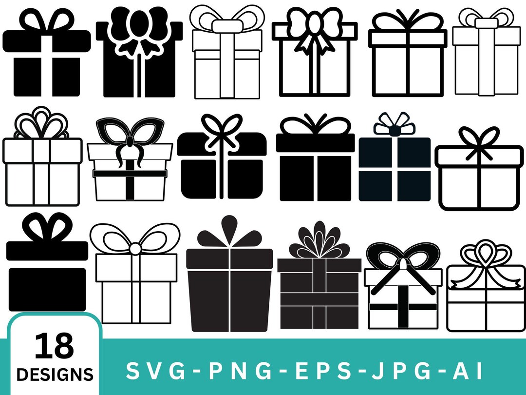 Gift Box SVG Bundle, Presents Clipart, Cut Files (digital Download) - Etsy