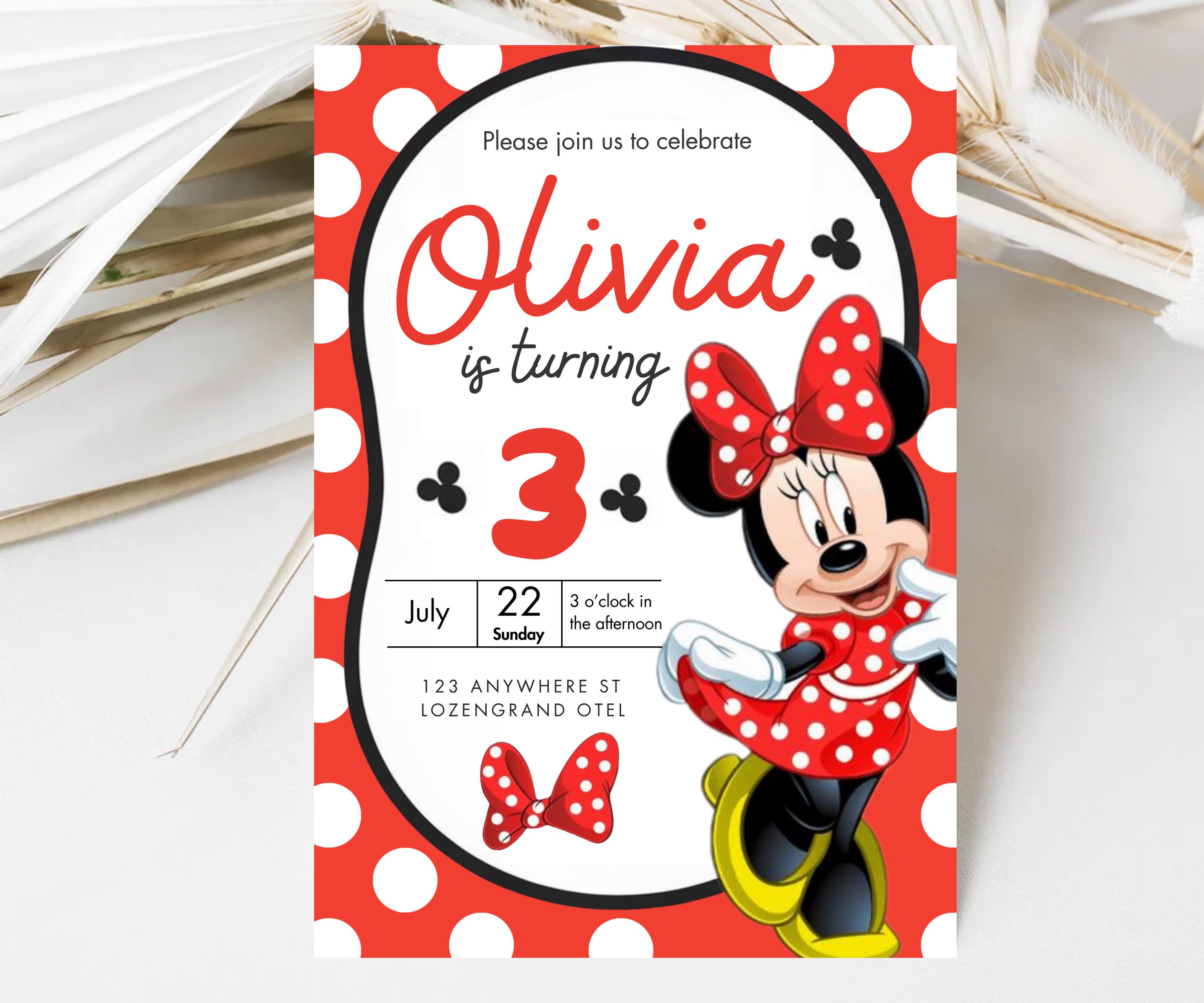 Template Free Minnie Mouse Birthday Pictures Minnie Mouse Invitations