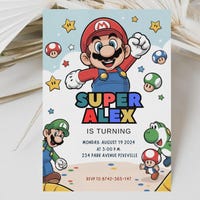 Super Mario Brothers - Super Mario Birthday - Super Mario Invitation ...