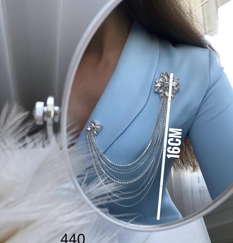 Double Chain Brooch | Statement Fashion Pin With Chains | Elegant ...