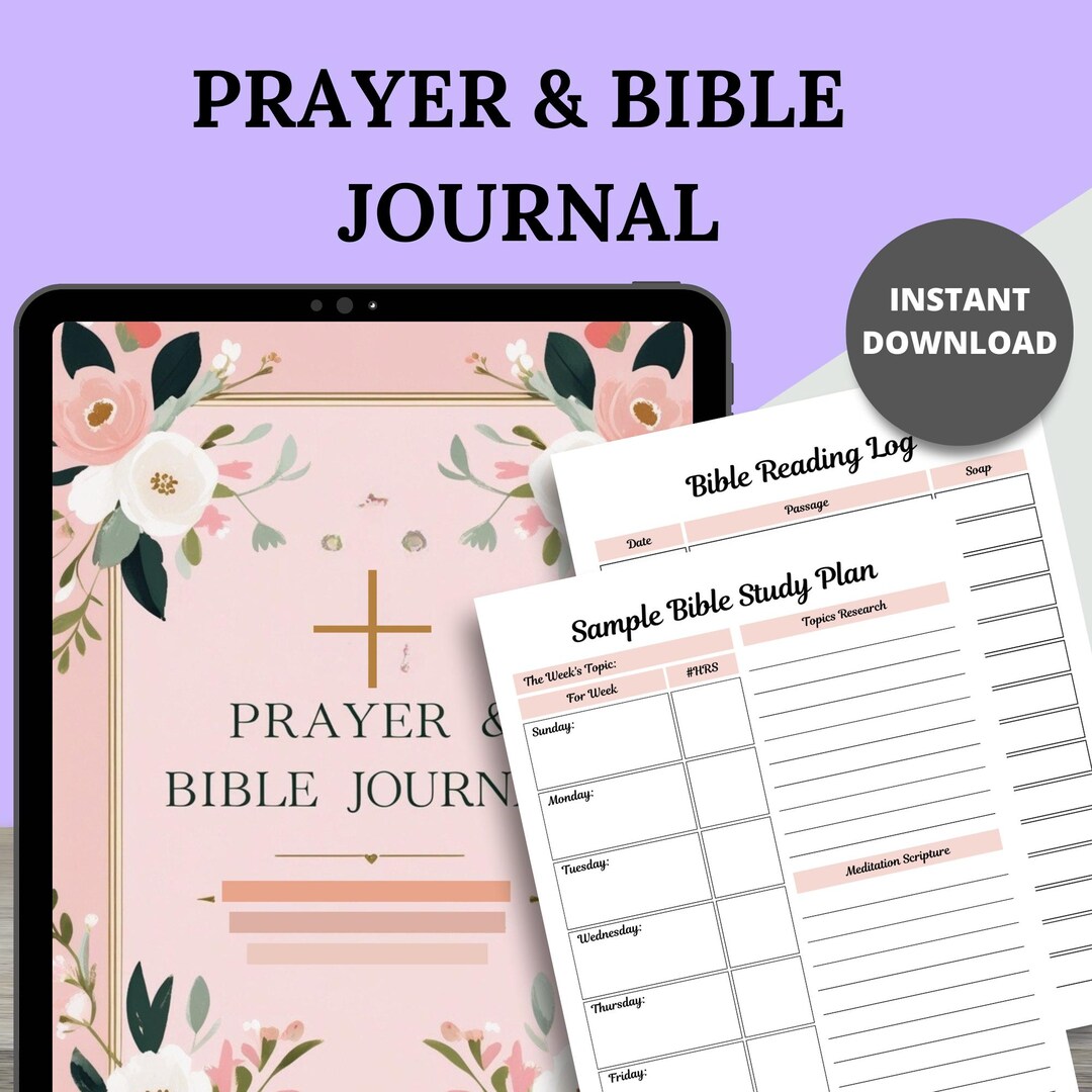 Prayer and Bible Journal Faith Planner Scripture Study & Devotional ...