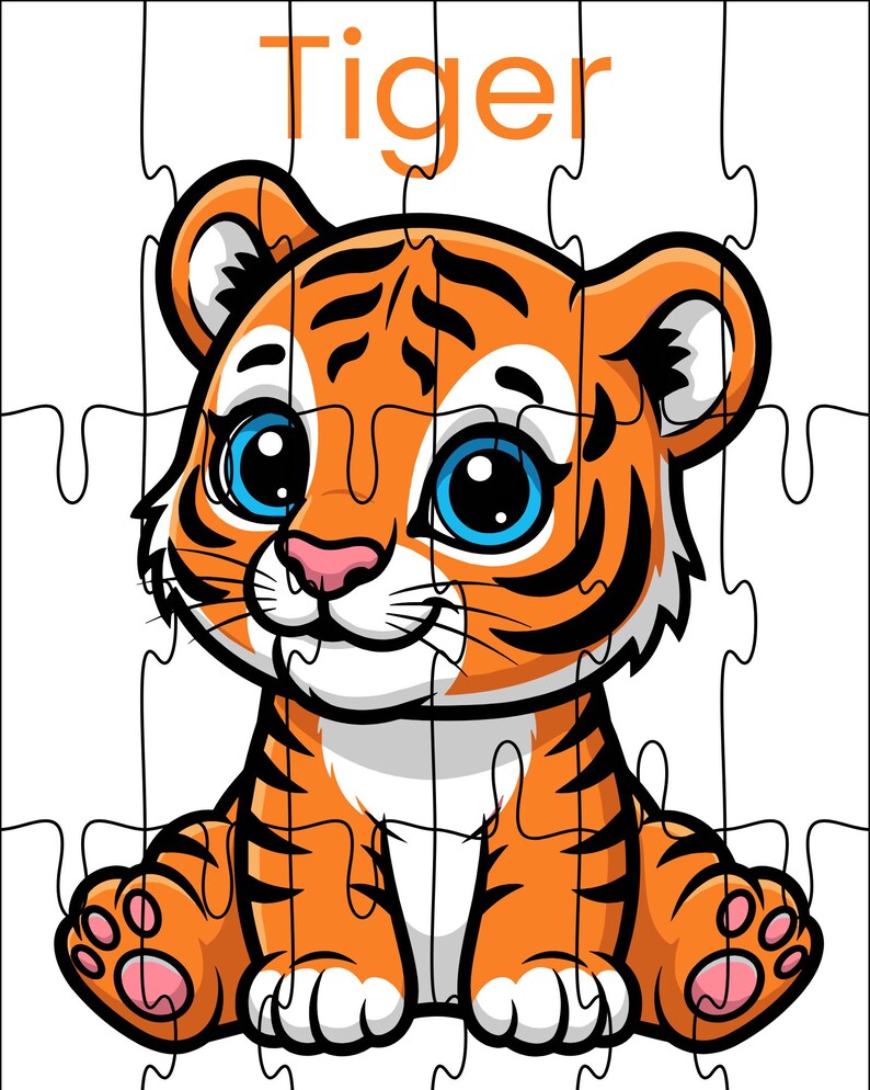 Printable Animal Puzzles for Kids ,cute Animals Jigsaw Puzzle Pack ...