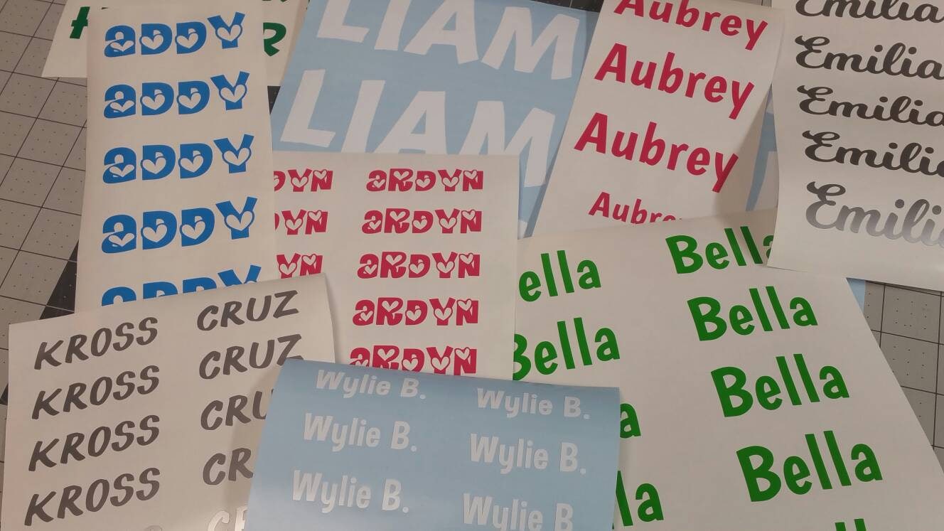 1/2 tall Name Decals Back to School Name Labels | Etsy