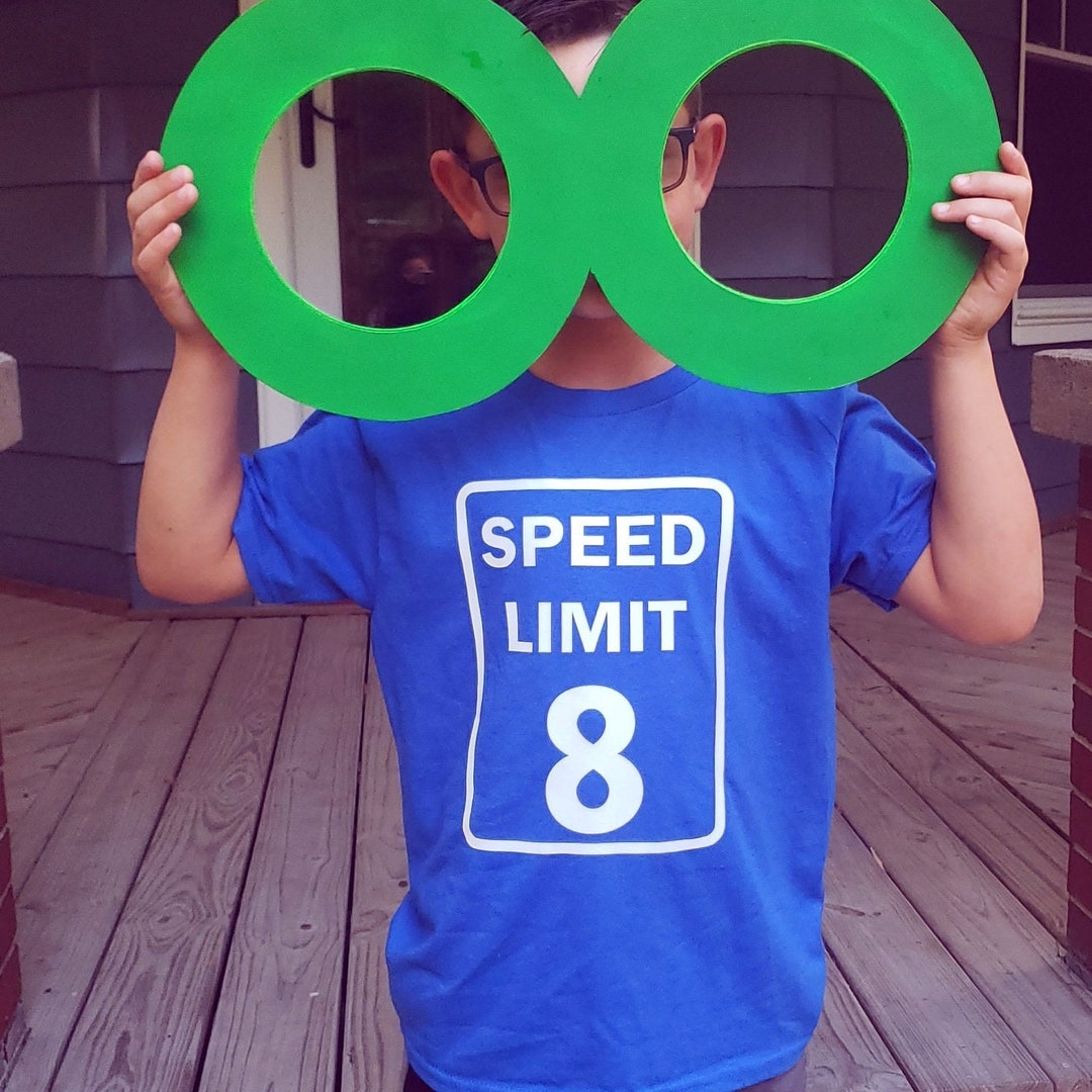 Speed Limit 8 - 8th Birthday Shirt (includes Name and Number on Back ...