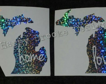I Love Michigan Custom Vinyl Decal Sticker Choose Your Color - Etsy