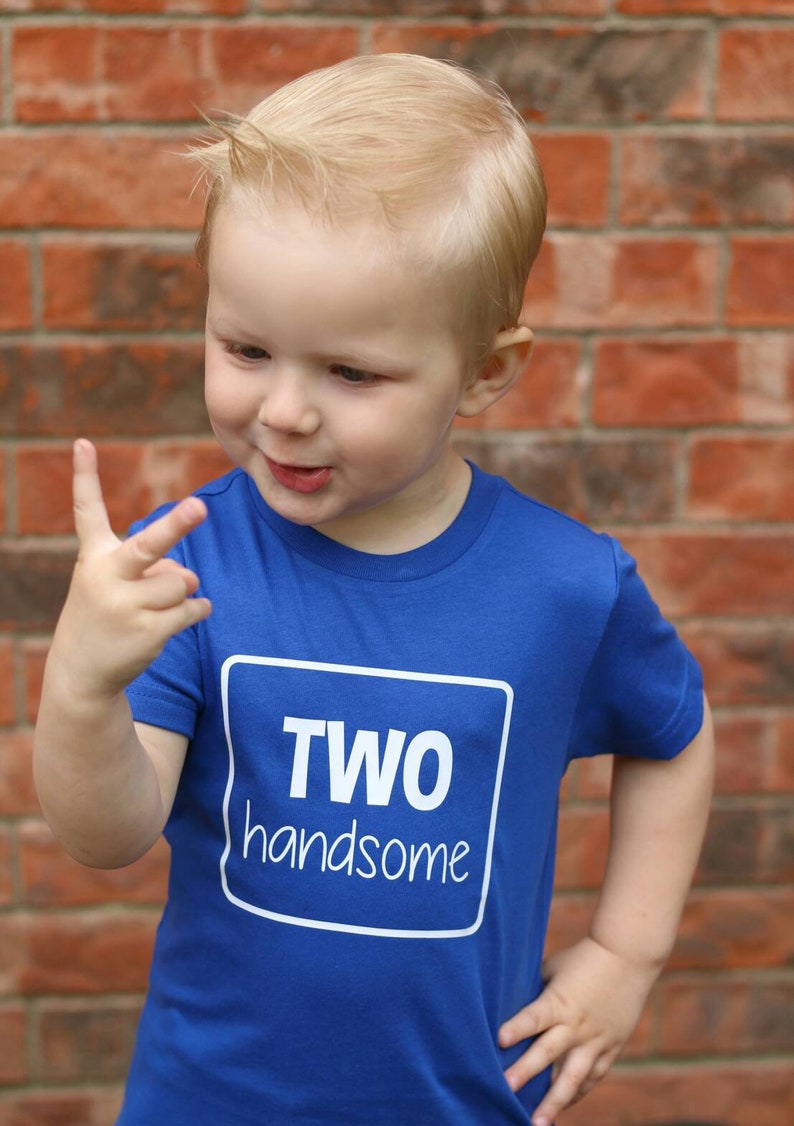 TWO Handsome - 2nd Birthday Shirt - Front and Back Design - Name on ...