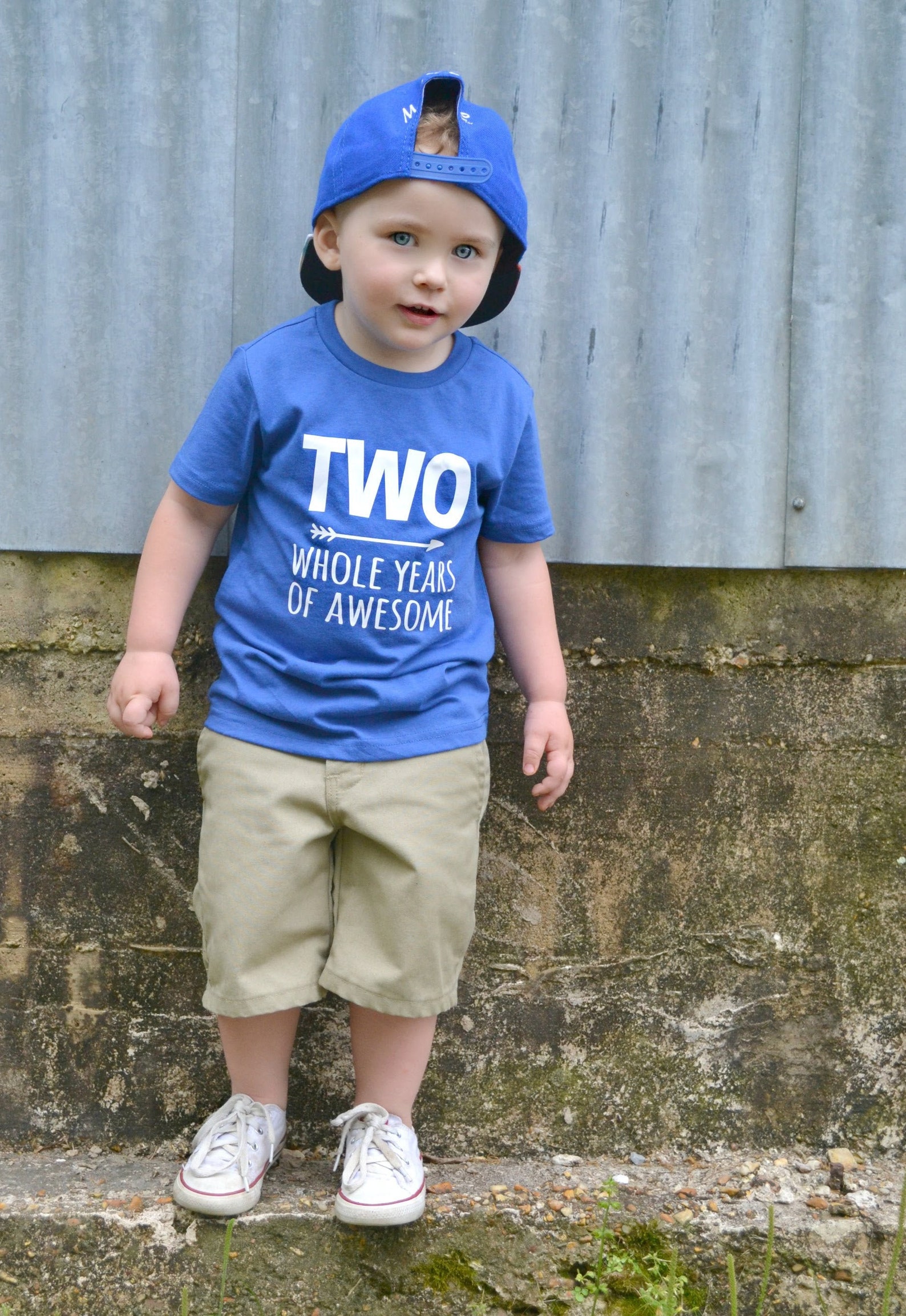 TWO Whole Years of Awesome - 2nd Birthday Shirt Boy - Front and Back ...