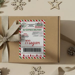 Elf Delivery Tag Printable – Editable Name – North Pole Label + 3 Free ...