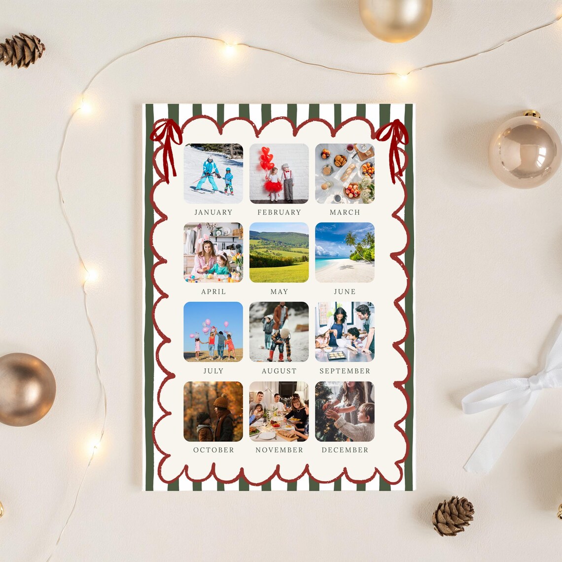 Editable Holiday Photo Card Template | Year in Review (canva) - Etsy