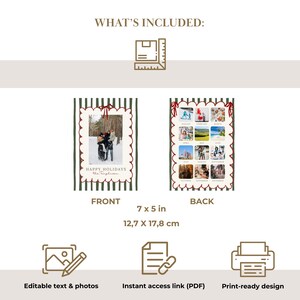 Editable Holiday Photo Card Template | Year in Review (canva) - Etsy