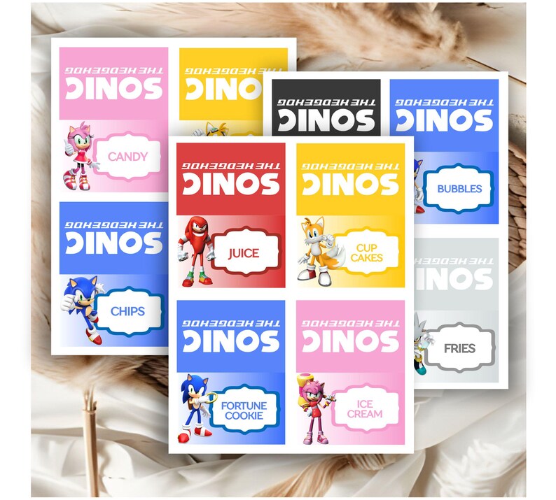 Sonic Food Tent Cards, Party Food Labels (canva Editable, Digital) - Etsy