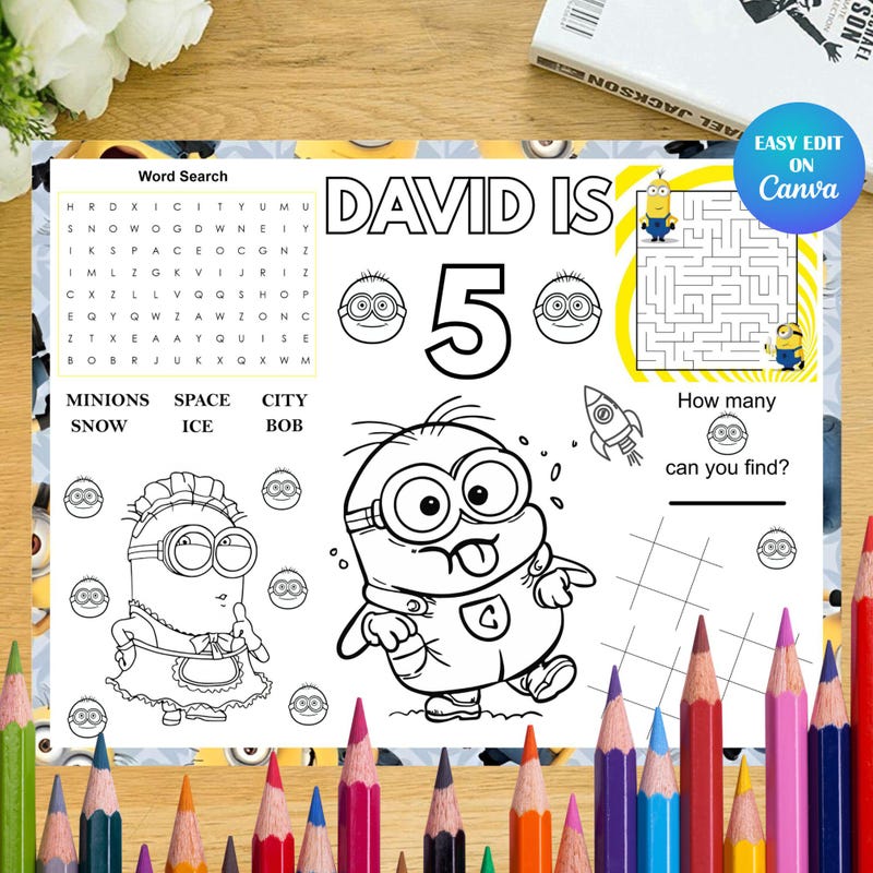 Minions Activity Pages - Etsy