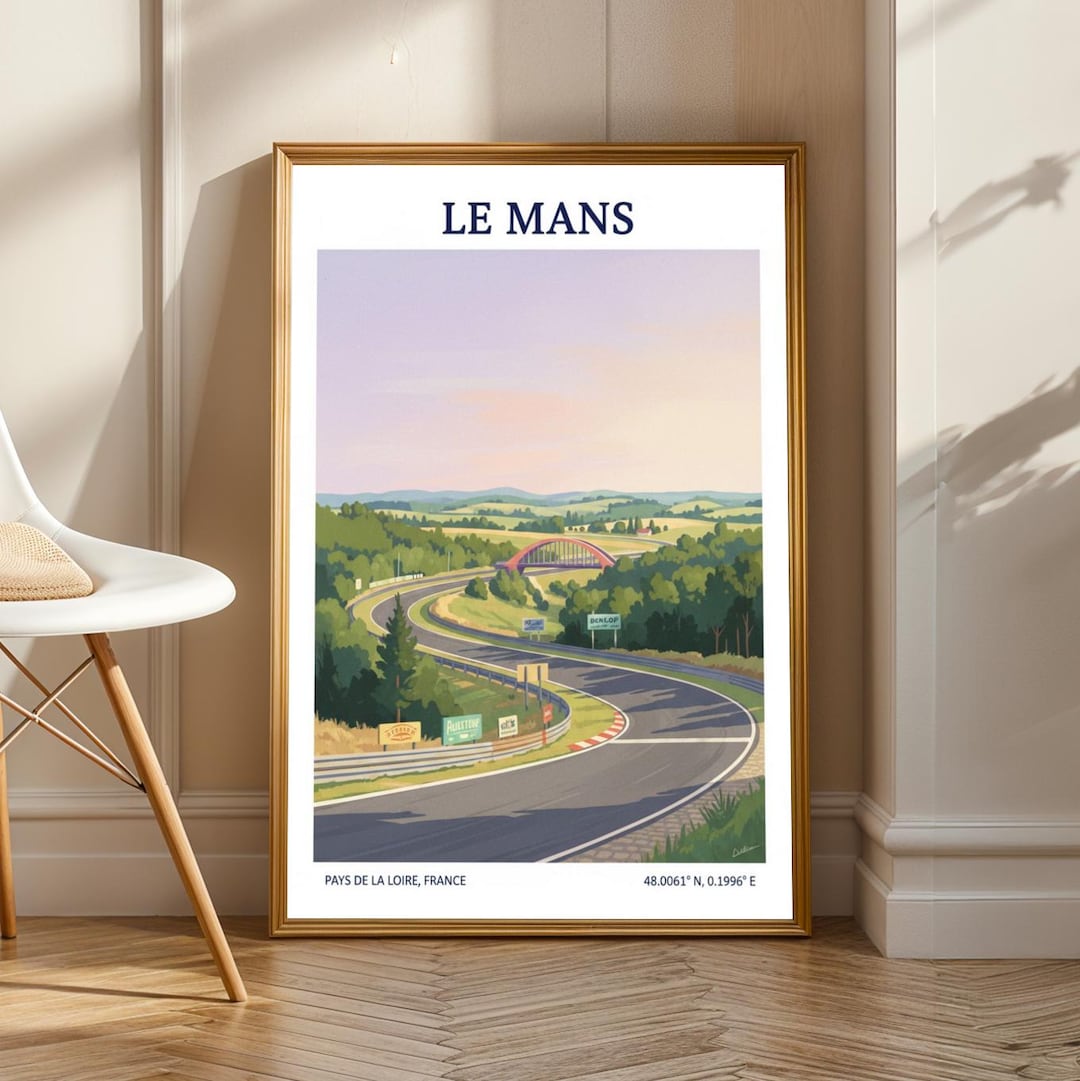 Le Mans Race Track Poster - Sports Artwork - Racing Poster - Gift for ...