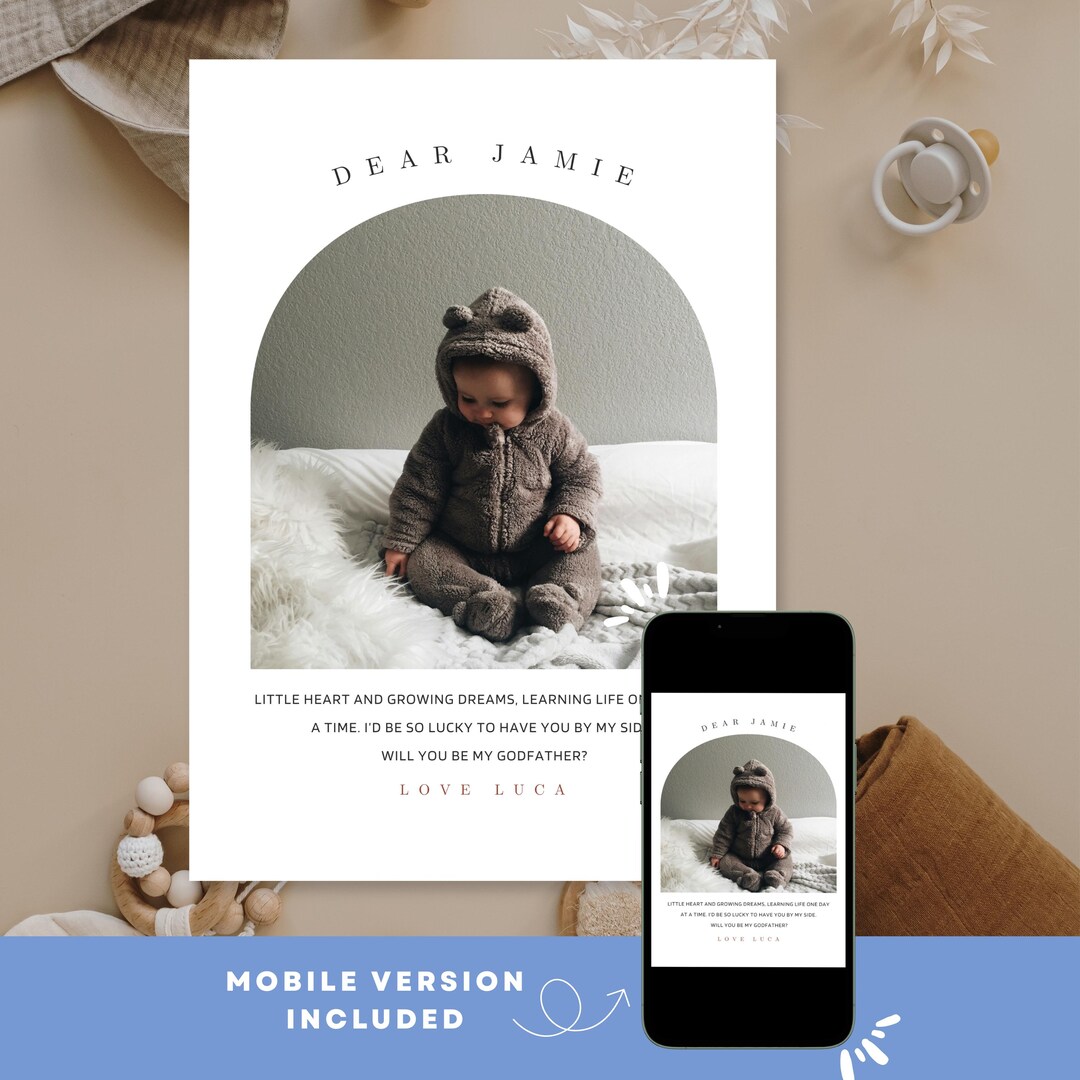 Godparent Proposal Card Template | Godmother Proposal | Godfather ...