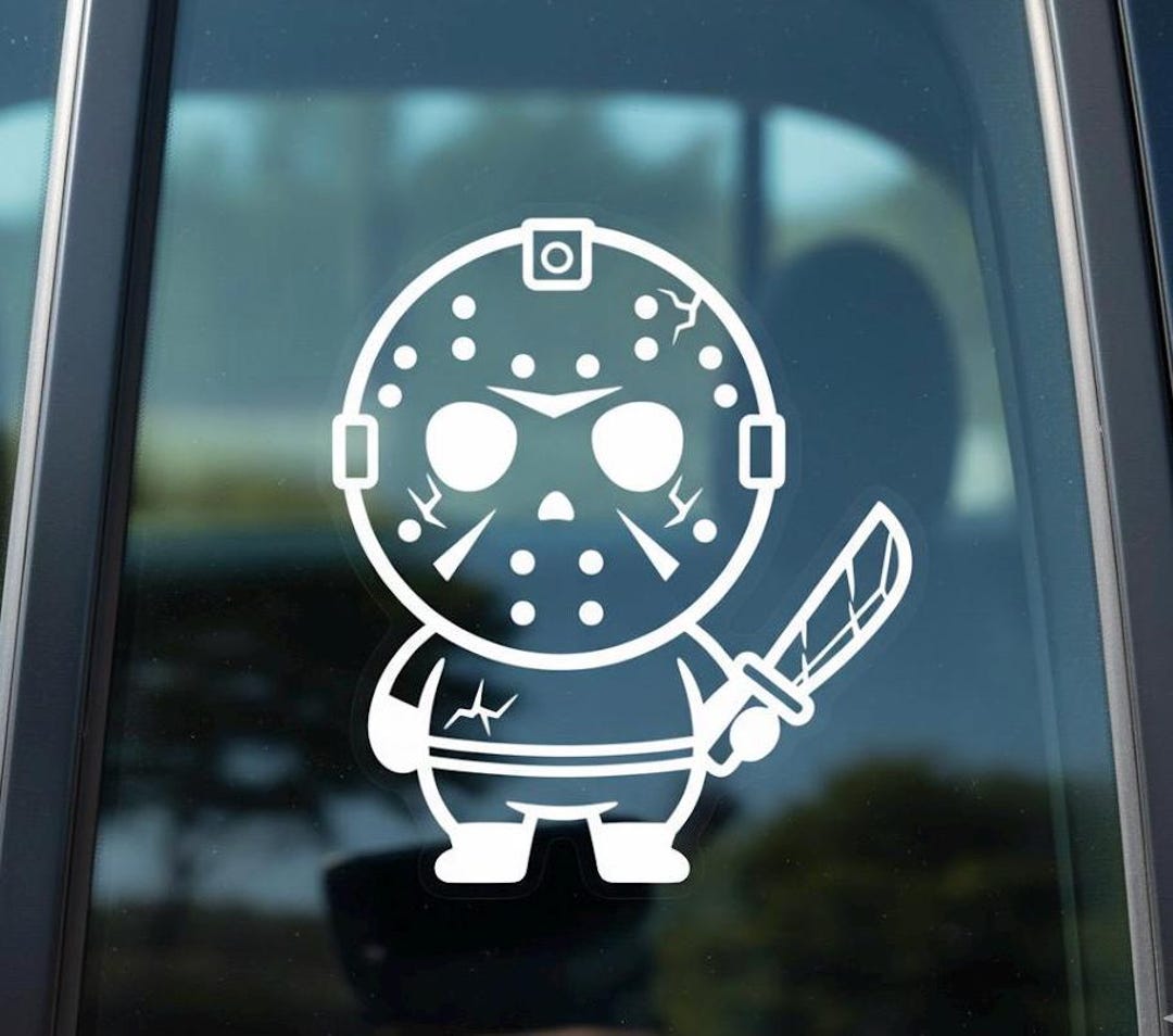 Chibi Jason Voorhees Vinyl Decal | Horror Movie Sticker for Car Window ...