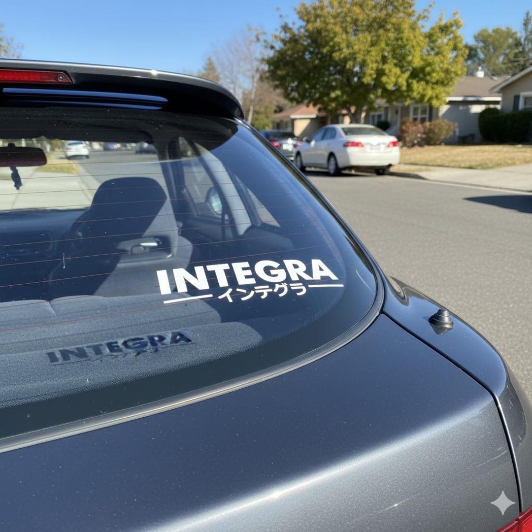 Integra Vinyl Decal - Japanese Katakana Car Sticker - JDM Window ...