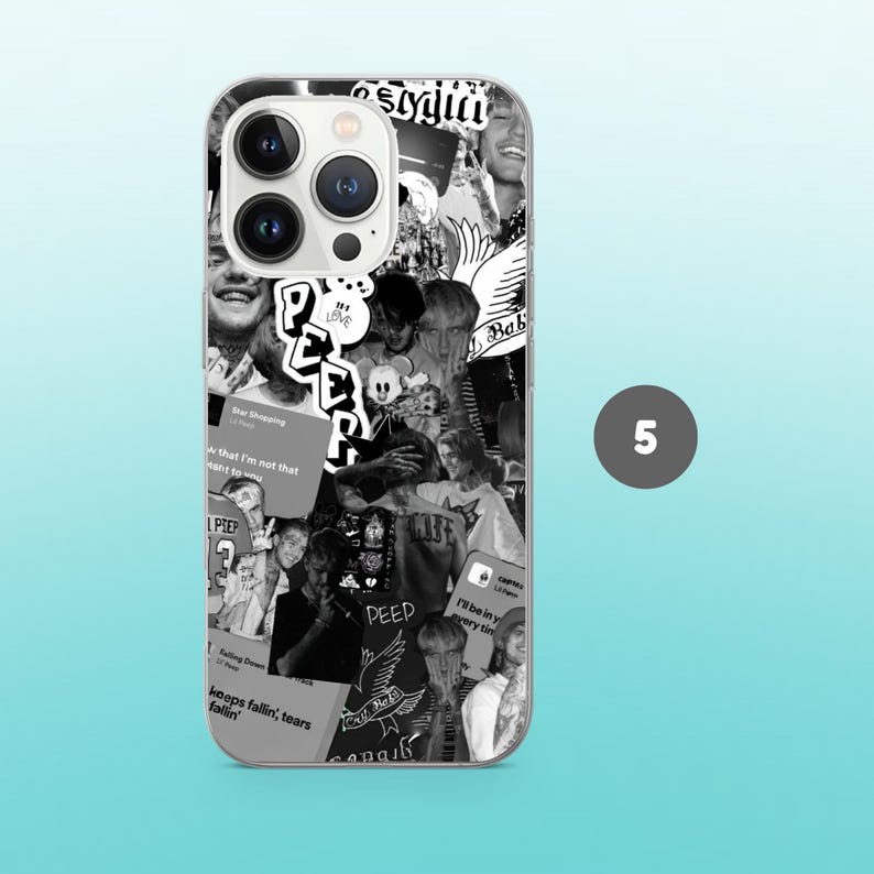 Lil Peep Phone Case Rapper White Tee Cover for iPhone 17pro, 16, 15, 14 ...