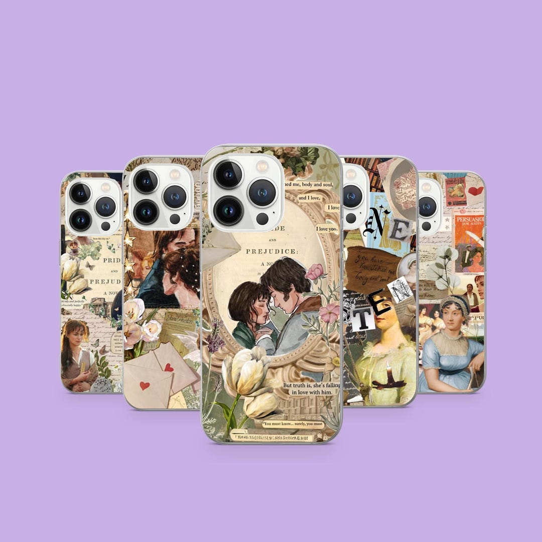 Jane Austen Phone Case Book Cover for iPhone 17pro, 16, 15, 14, 13, 12 ...