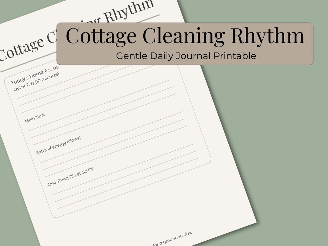 Cottage Cleaning Rhythm Printable | Gentle Daily Planner | Soft Life ...