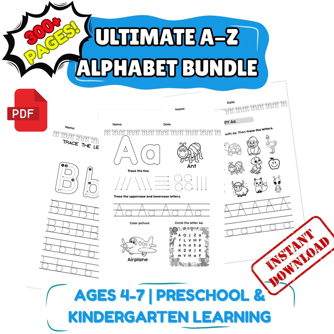 Ultimate Alphabet Tracing Bundle, 300+ Pages. Preschool & Kindergarten ...