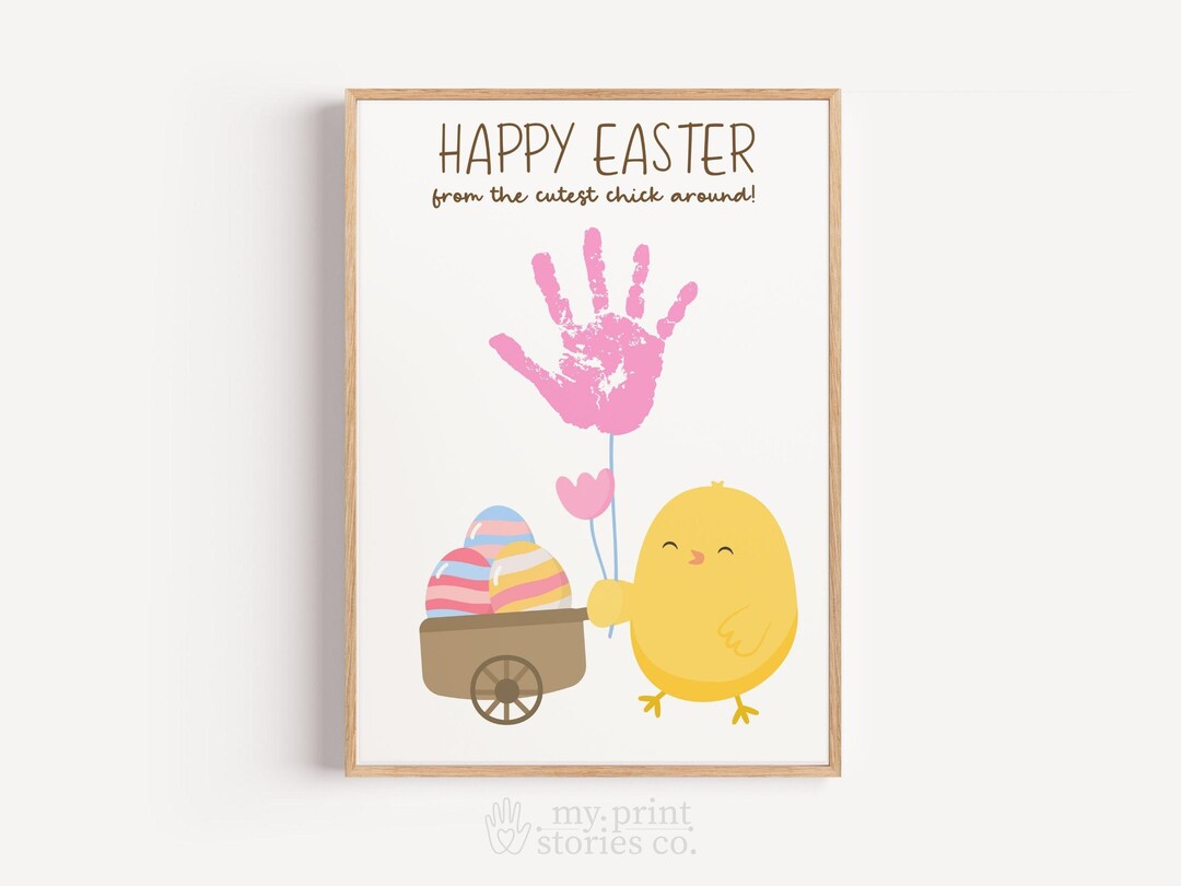 Easter Handprint Art Printable From the Cutest Little Chick | Baby ...
