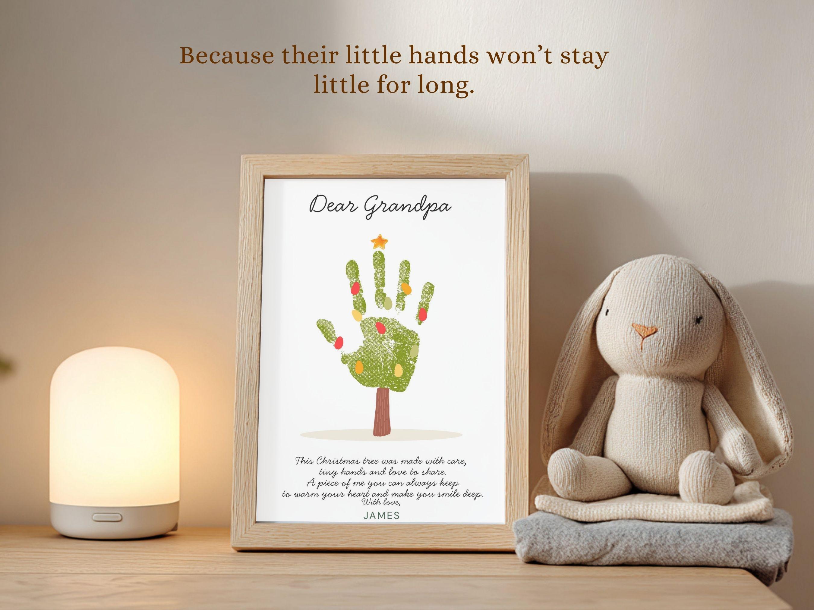 Dear Grandpa Christmas Handprint Art | Personalized Holiday Keepsake ...