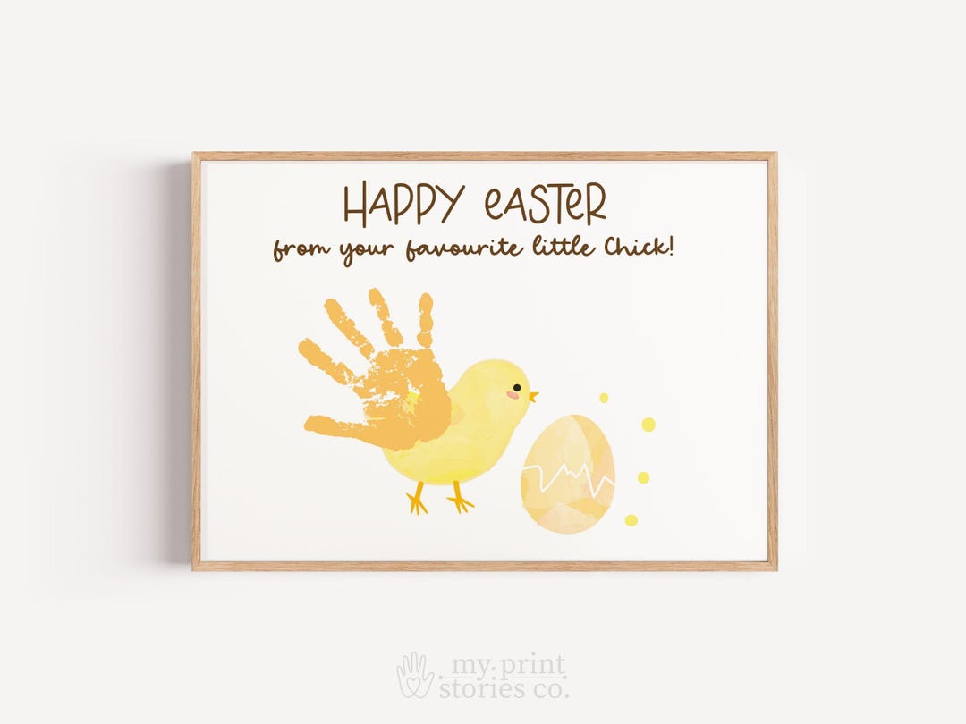 Happy Easter Little Chick Handprint Art Printable | Easter Keepsake ...