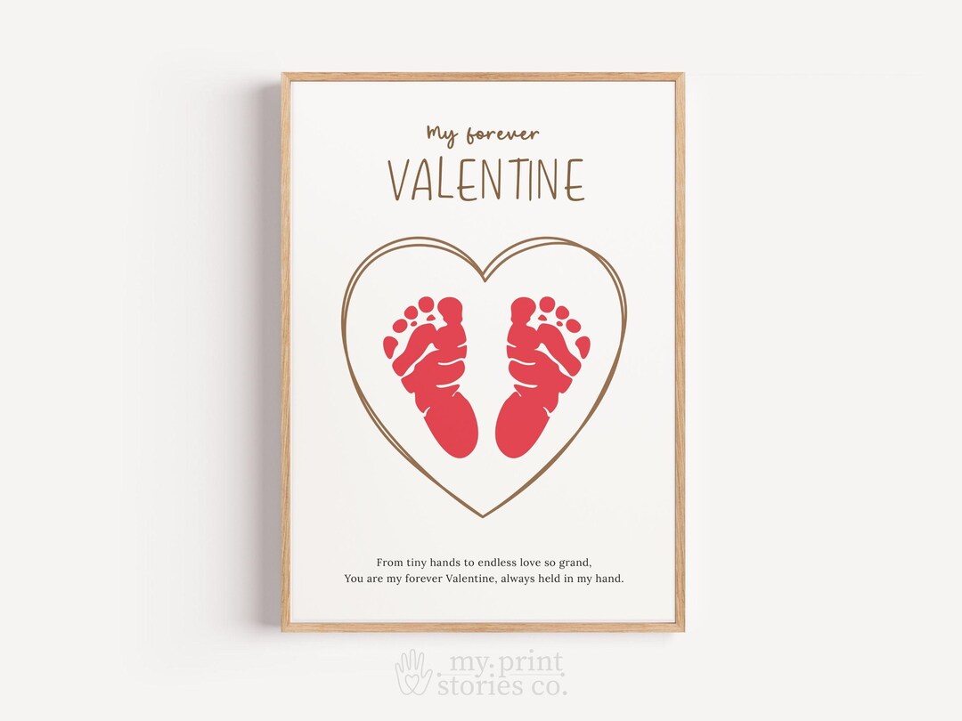 My Forever Valentine Footprint Art | Baby Footprint Keepsake ...