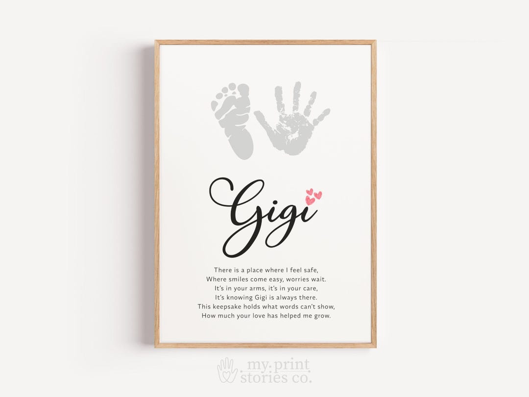 Gigi Poem Handprint and Footprint Art Printable Keepsake Gift From Baby ...