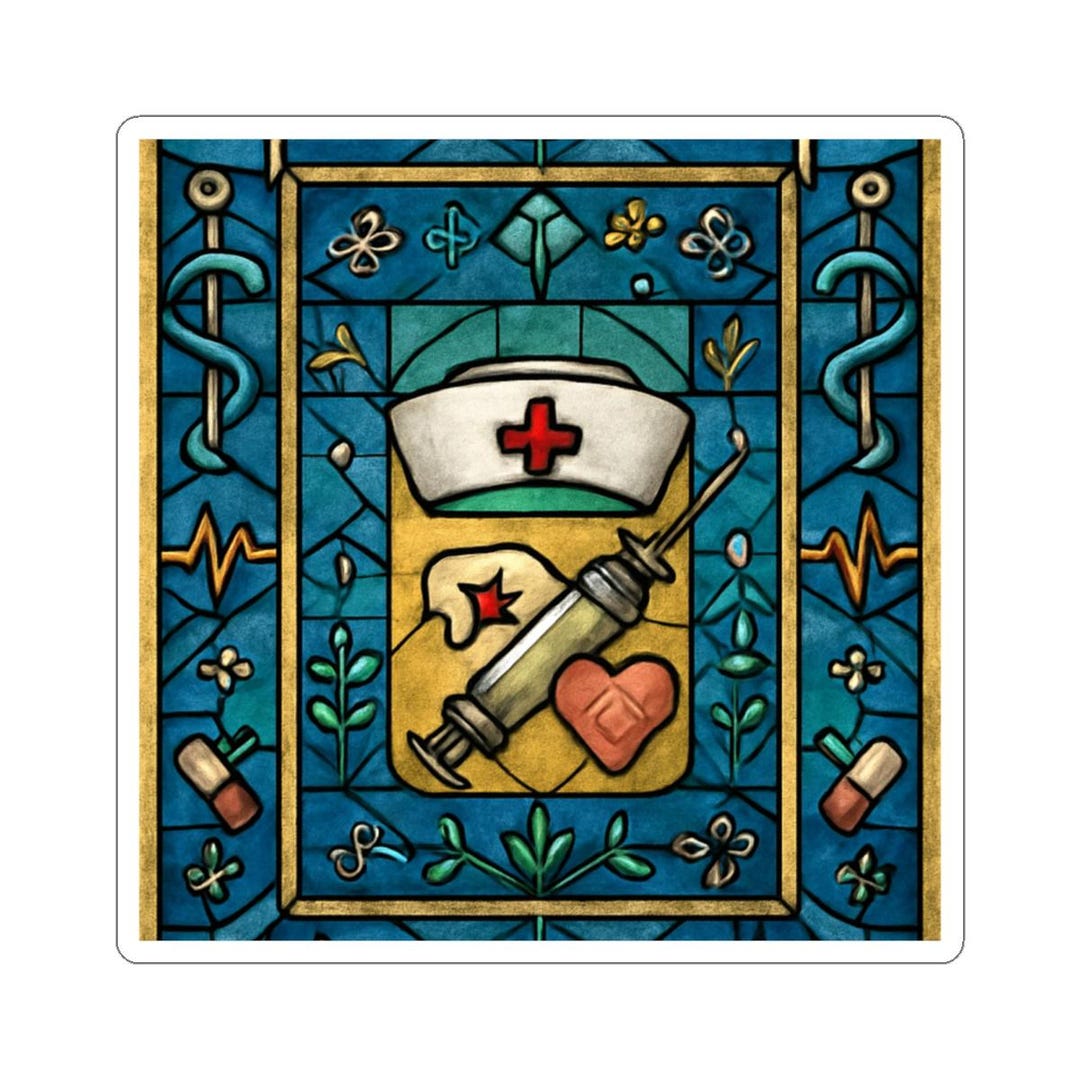 Nurse Stained Glass Sticker, Syringe Heart Decal, Medical Gift - Etsy