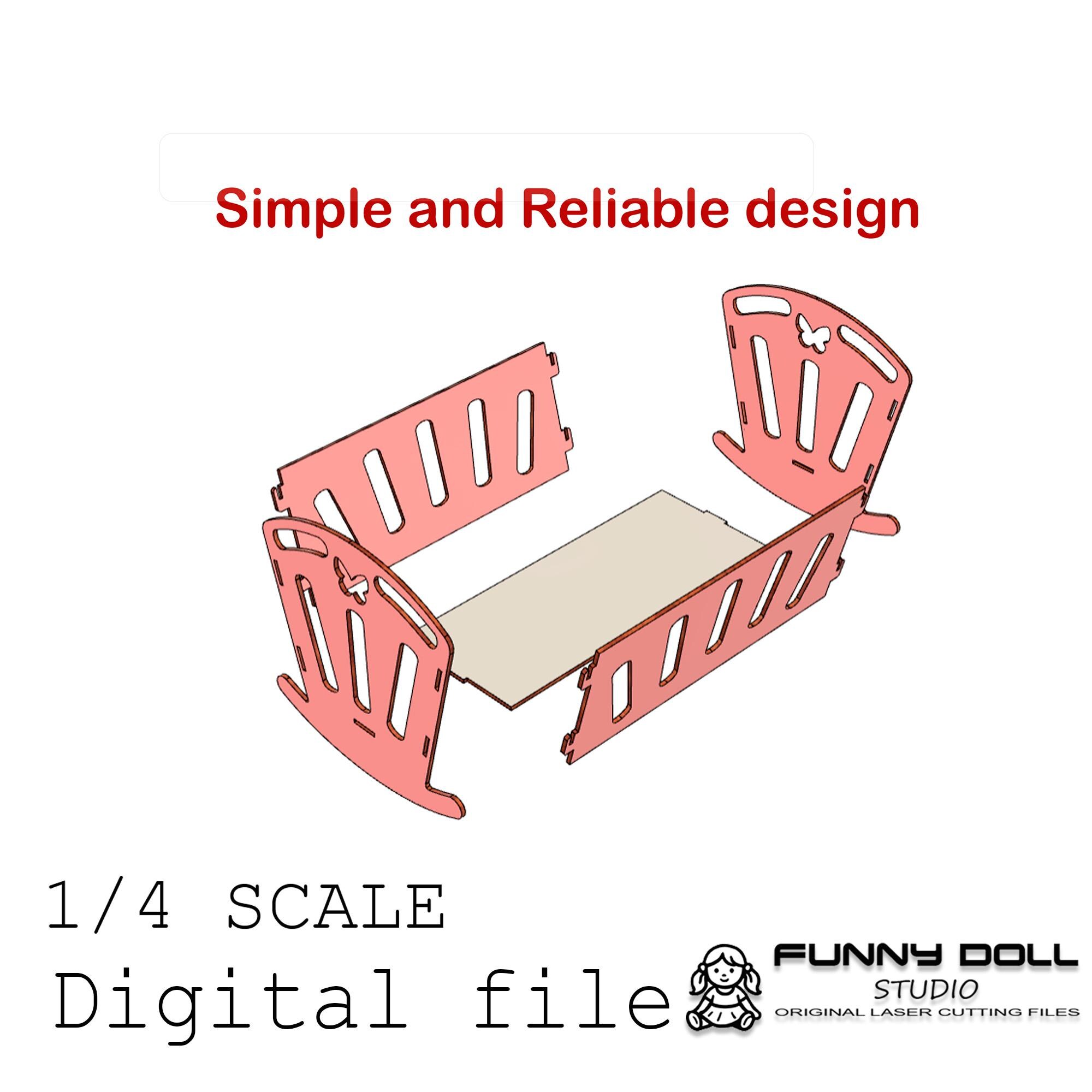 Wooden Cradle for Dolls 1/4 Digital File , Crib for Large Doll - Etsy