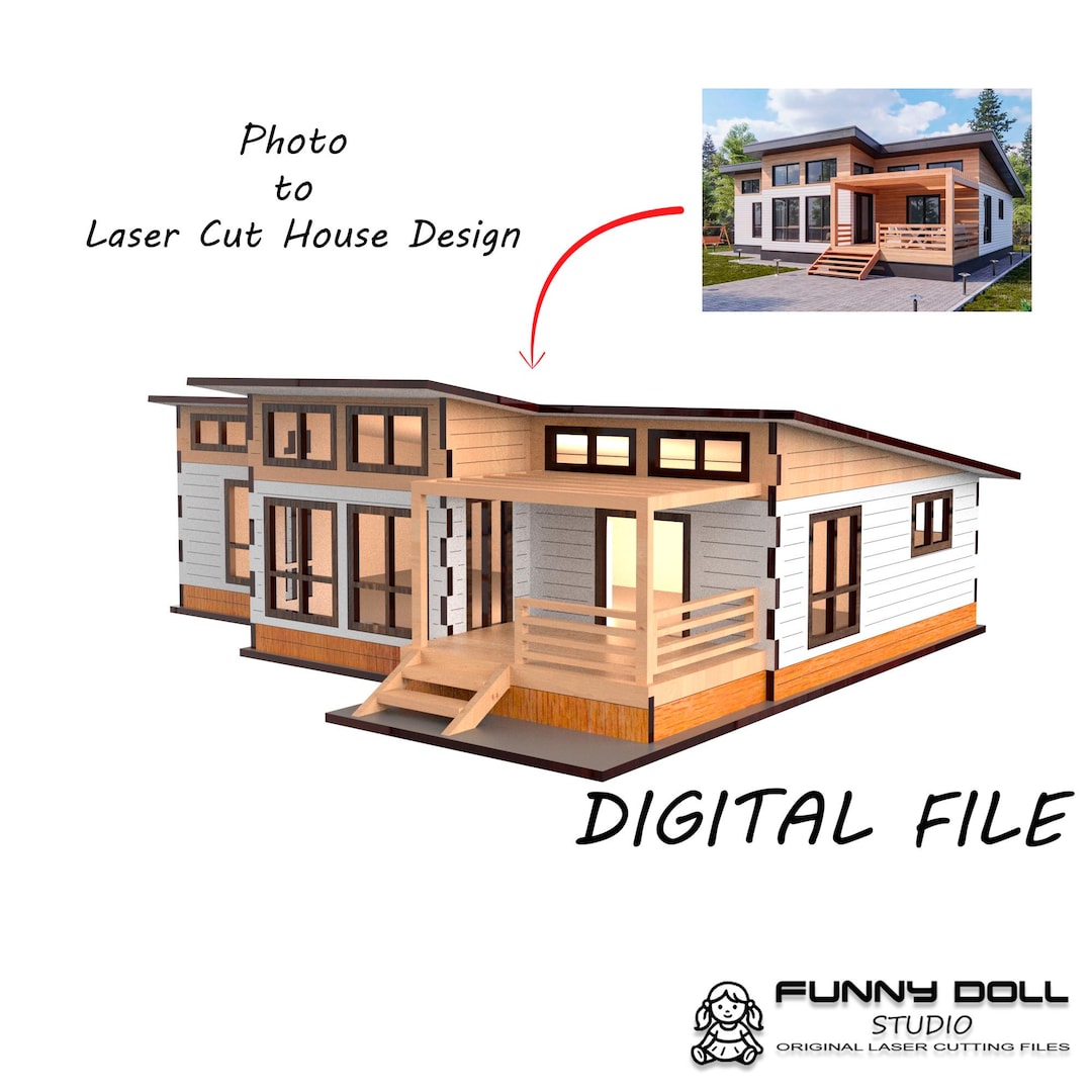 Custom 3D House Model, Digital Laser Cut Files Based on Your Photos - Etsy