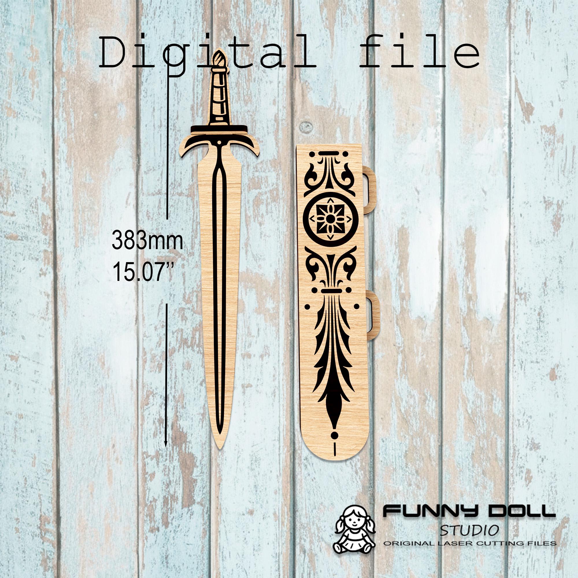 Toy Sword With Decorative Sheath Laser Cut Template | 6mm Material ...