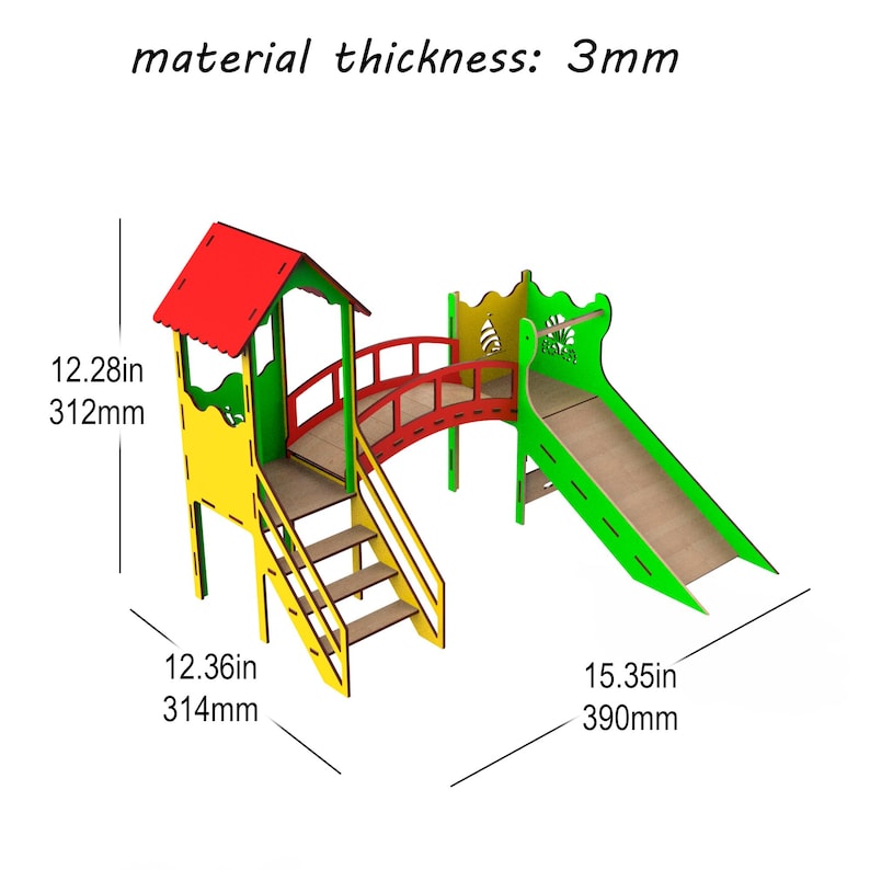 Miniature Playground Set Digital File, Complete 1:12 Scale Play Area ...