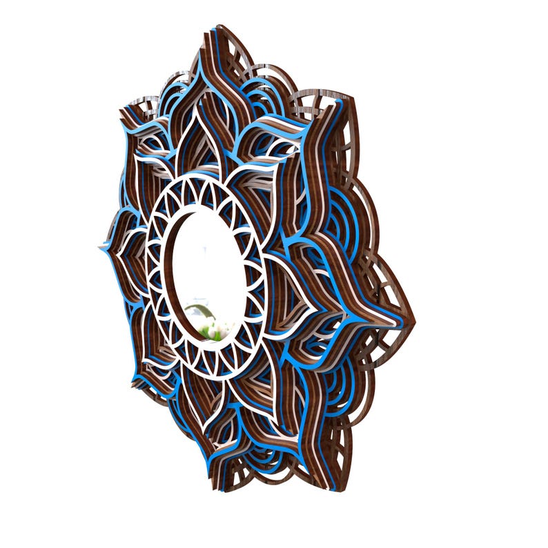 Mirror Mandala Wall Art Laser Cut File, Wooden Boho Home Decor, Round ...