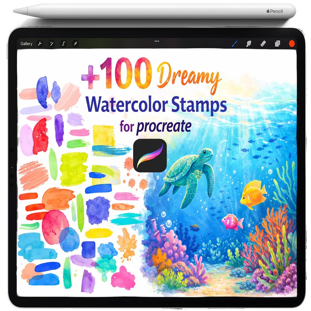 Procreate Splatters, Procreate Splashes, Ink Watercolor Stamps, Drip ...
