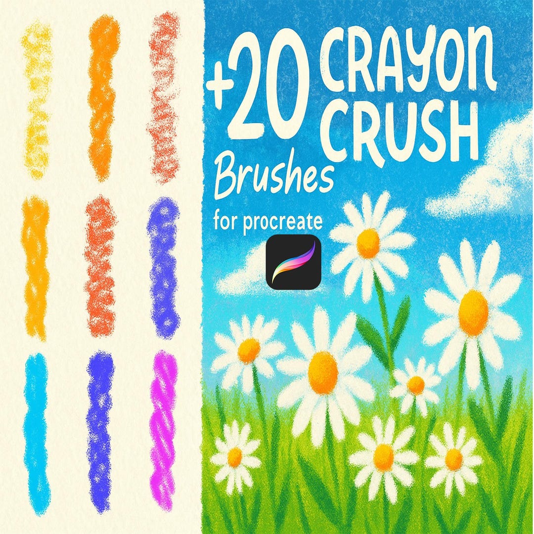 Procreate Crayon Brushes, Oil Pastel Brush, Procreate Rough Texture ...
