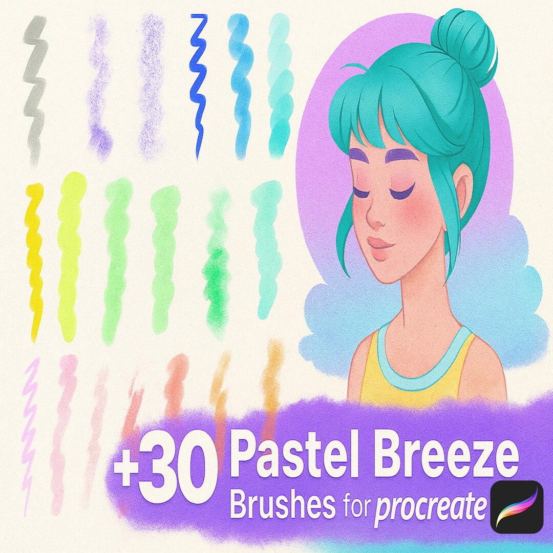 Procreate Soft Pastel and Airbrush Brush Set for Smooth Shading, Grainy ...