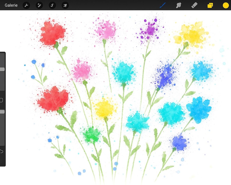 Procreate Sparkle Brushes, Watercolor Splatters, Procreate Glitter ...