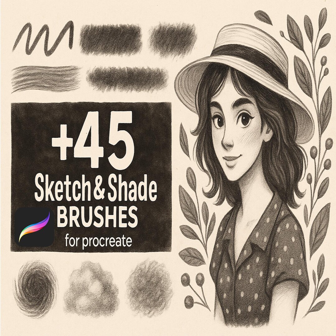 Procreate Charcoal and Pencil Brush Set With Chalk, Dry Brush, Smudge ...