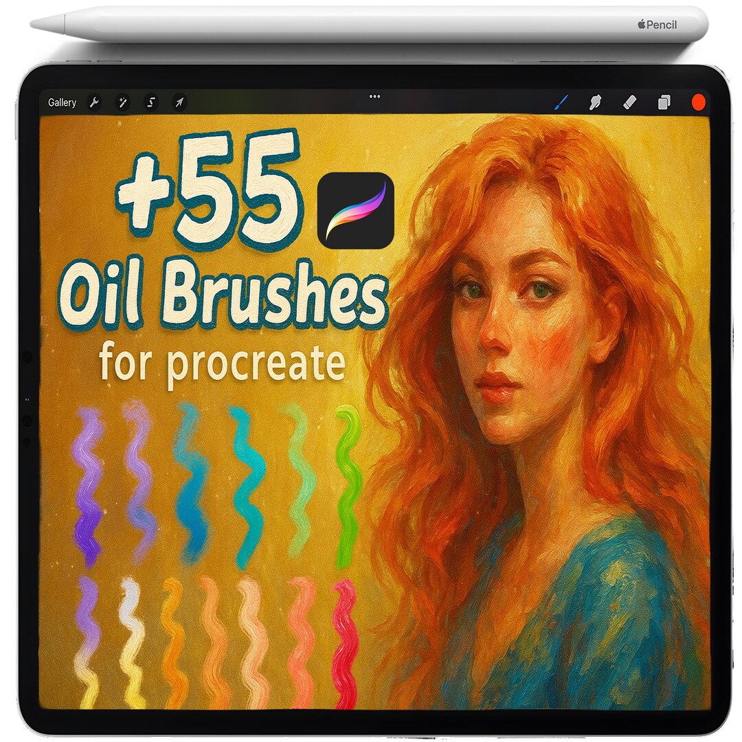 Procreate Oil Brushes: Blending Impasto Acrylic Brush Set, Procreate ...