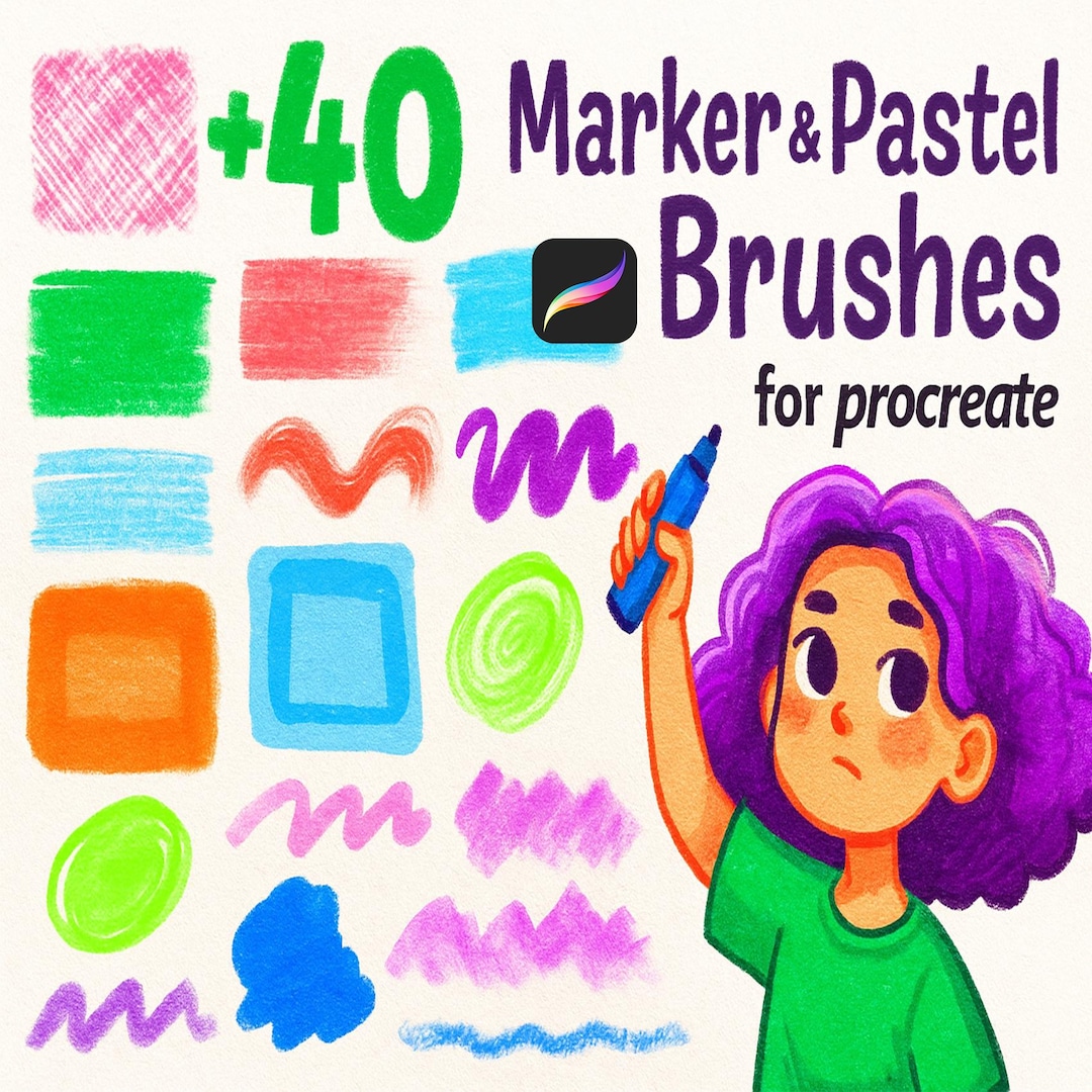 Procreate Pastel Chalk Brush Set, Procreate Texture Brushes, Watercolor Wash, Procreate Drawing ...