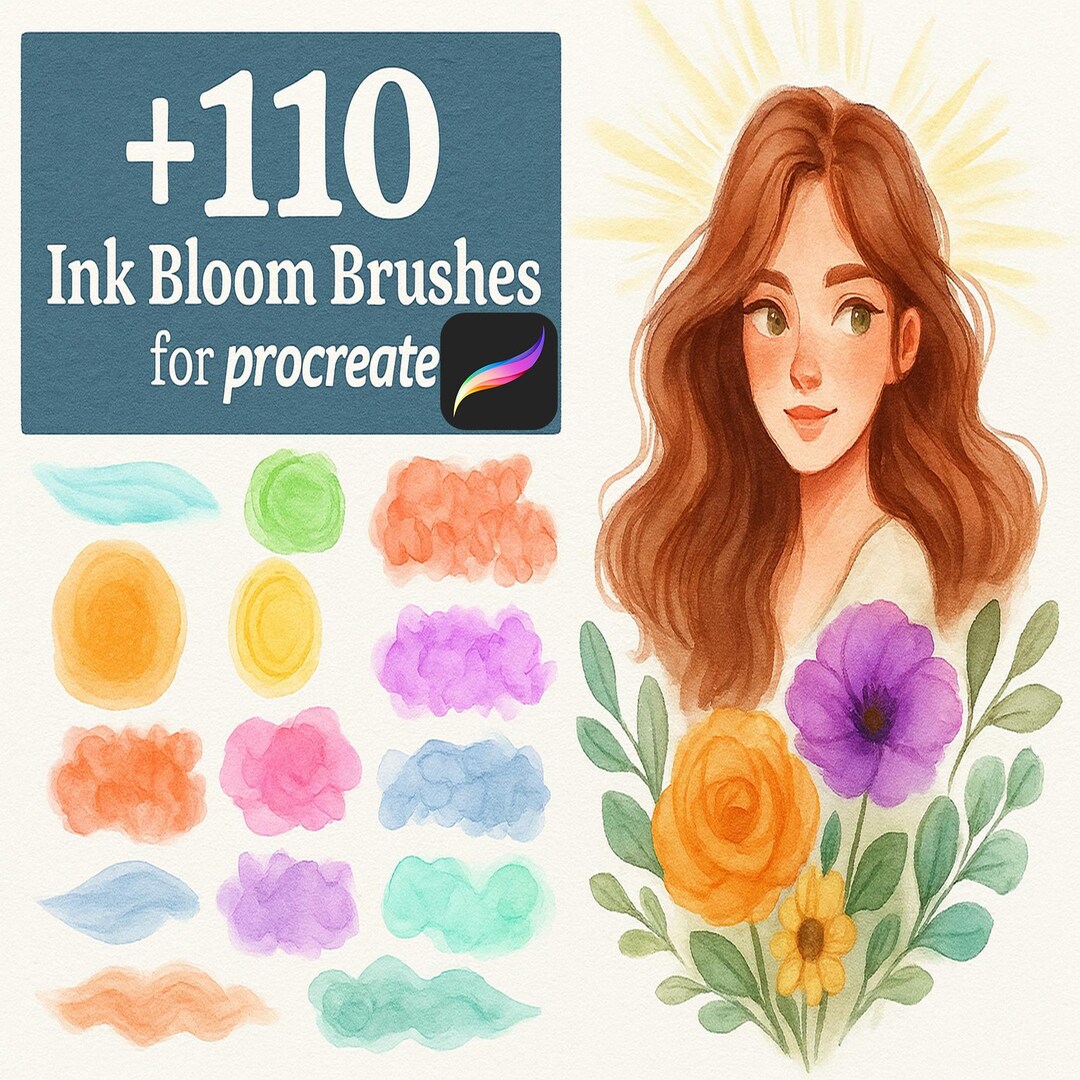Procreate Alcohol Ink Texture Brushes and Stamps – Translucent Wash ...