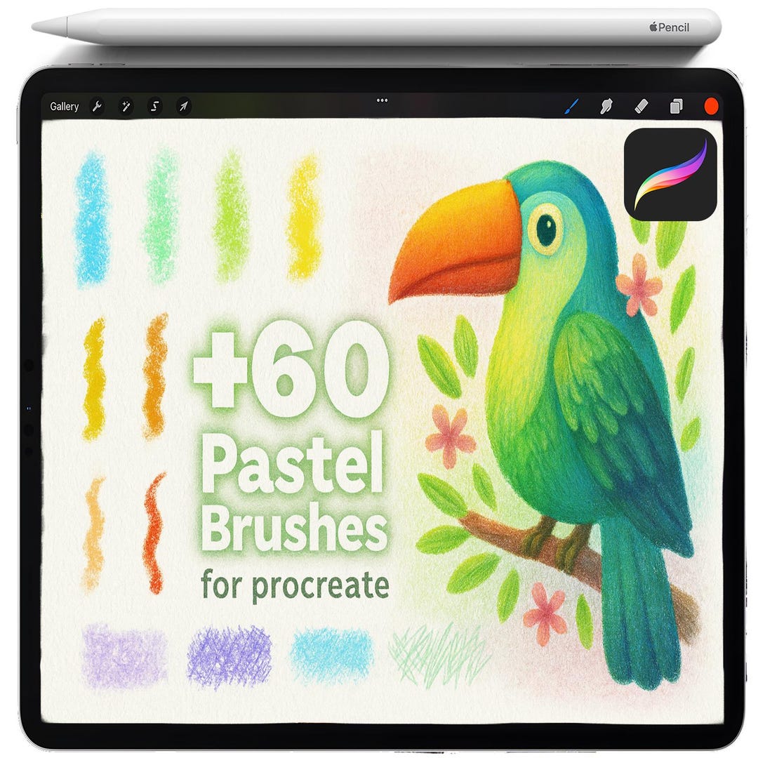 Procreate Pastel Brushes, Procreate Chalk Pastel Painting Brush Set ...