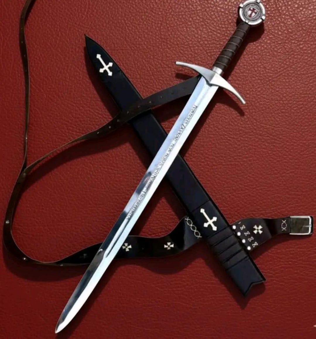 Handmade Medieval Knights Templar Sword | High Carbon Steel Crusader ...