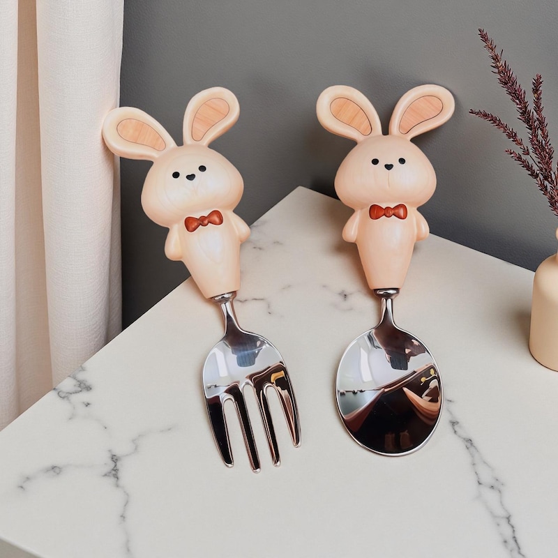 Baby Spoon With Rabbit - Etsy UK